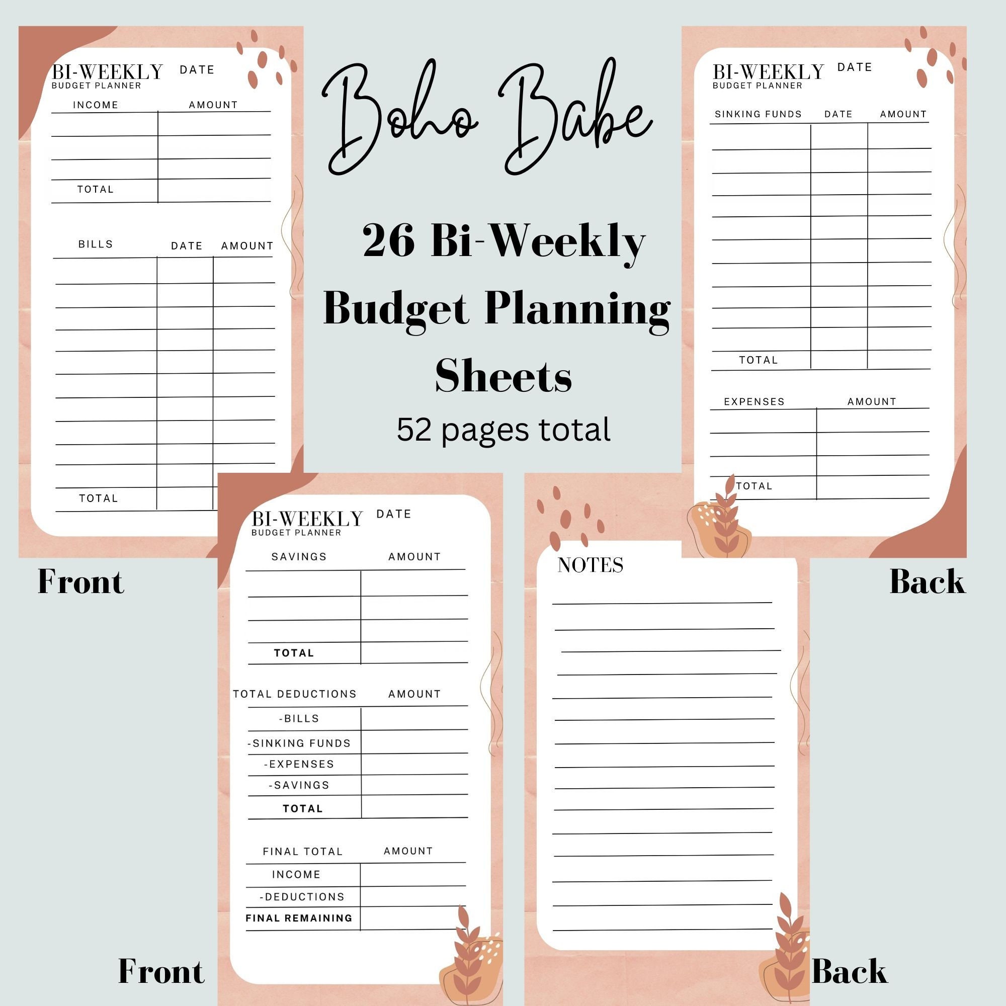 Bi-weekly Budget Planning Sheets for an A6 Binder - Etsy