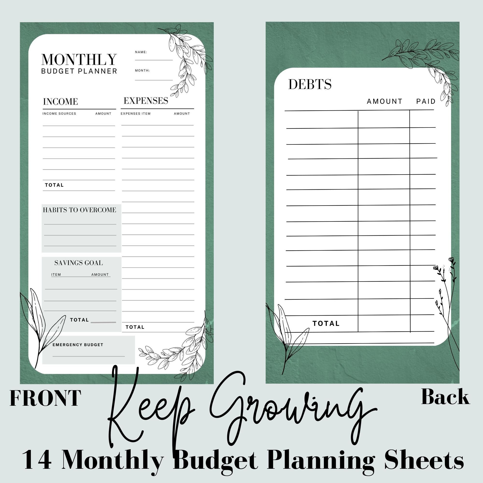 Monthly Budget Tracker Sheets for an A6 Binder - Etsy
