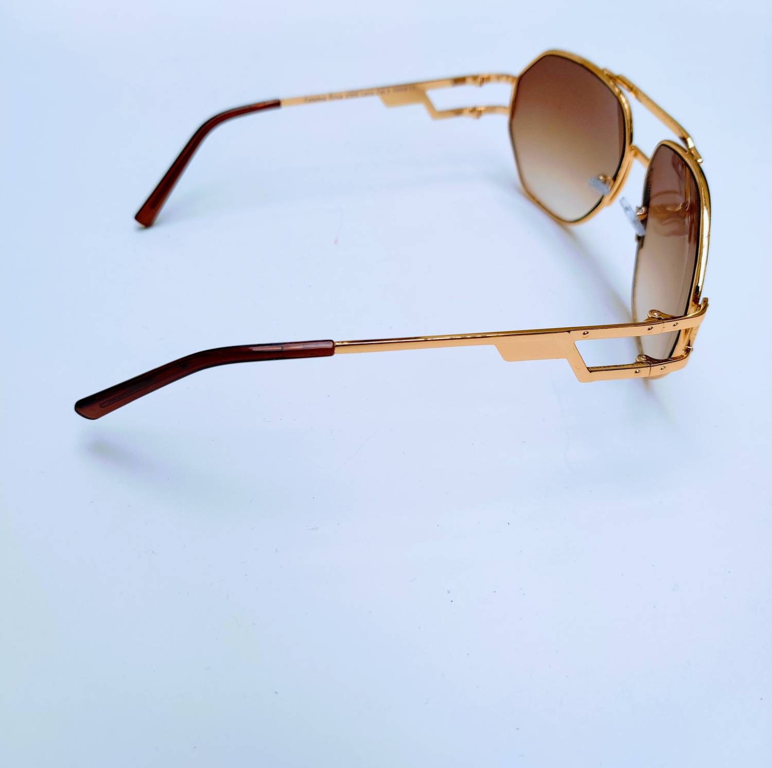 Full Metal Gold Frame Brown Lens Sunglasses. Gold Frame Unisex - Etsy