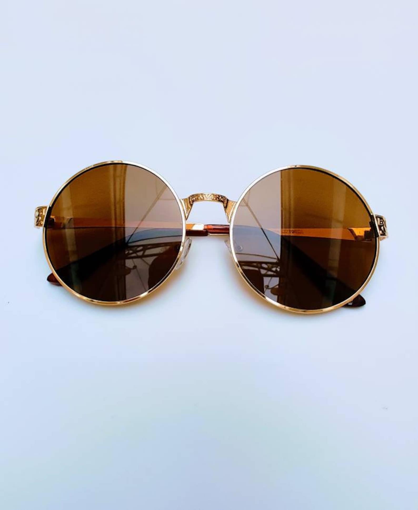 Circle Gold Color Full Frame Brown Lens Sunglasses. - Etsy UK