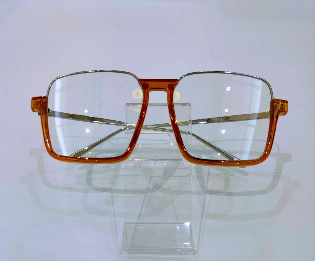 Oversized Half Frame Square Clear Lens Glasses. Oversized Clear Glasses ...