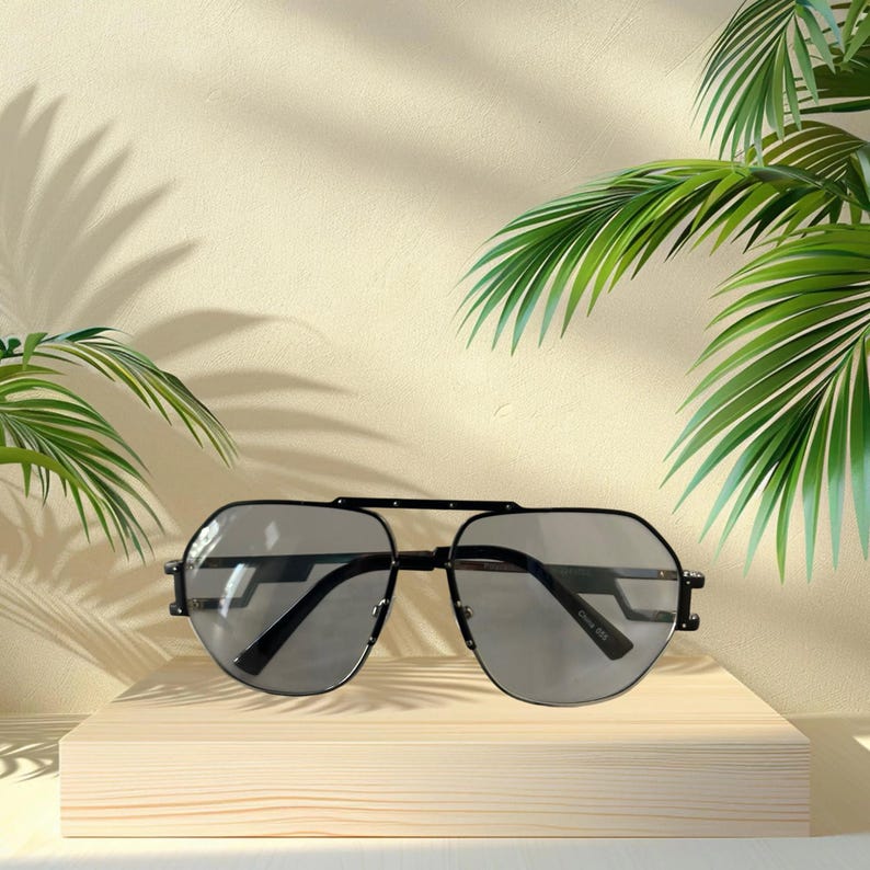 Two-tone Rectangular Metal Frame Glasses - Slightly Tinted Lens - Etsy