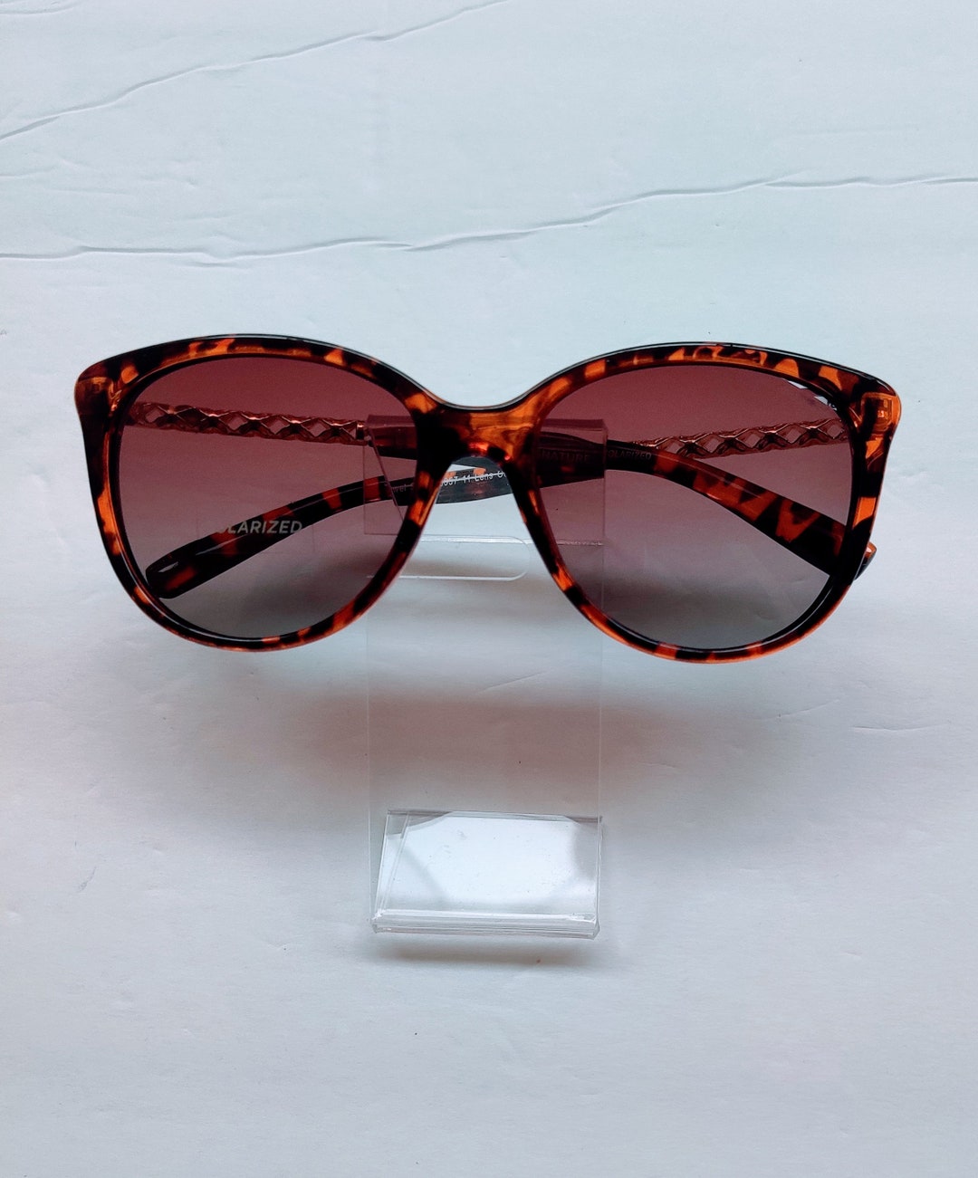 Polarized Rectangular Full Frame two Tone Cheetah Print Black & Brown ...