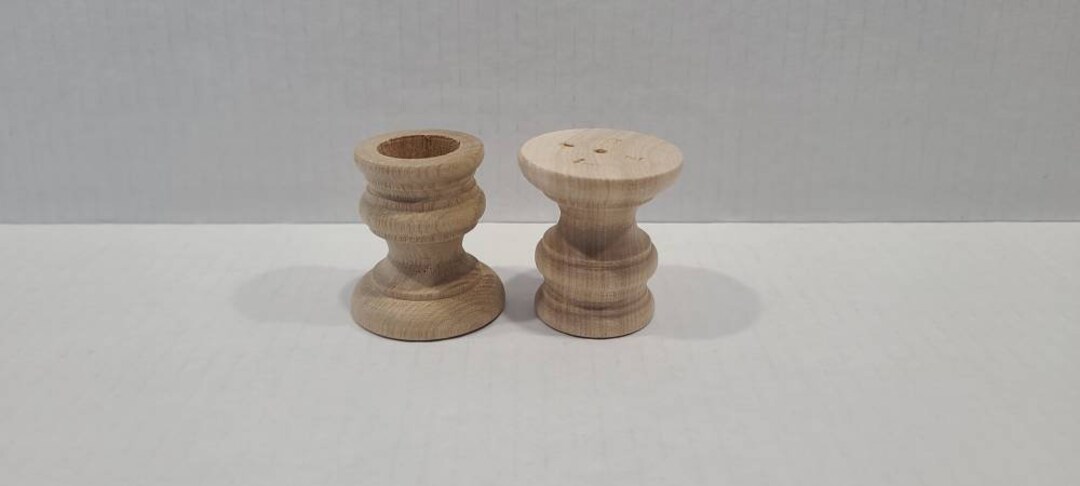 Wooden Country Shorty Candlestick- Set of 2 - Etsy