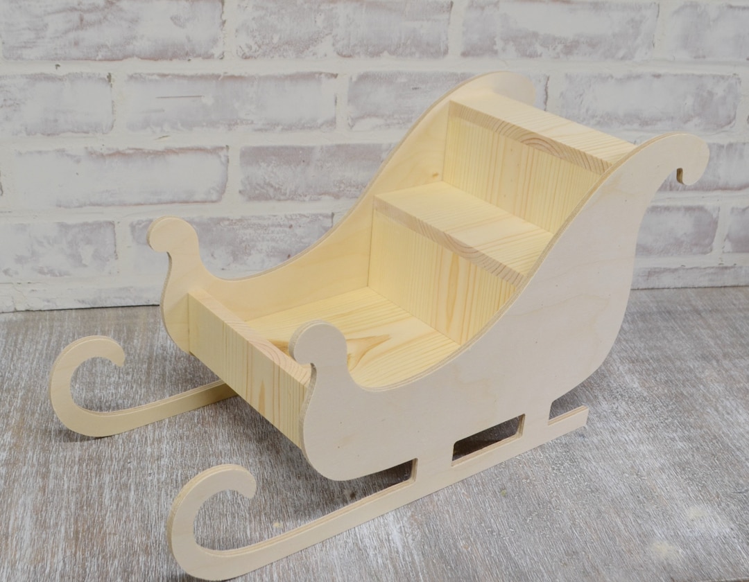 Unfinished Sleigh...large Wood Sleigh...santa Sleigh...diy Sleigh ...
