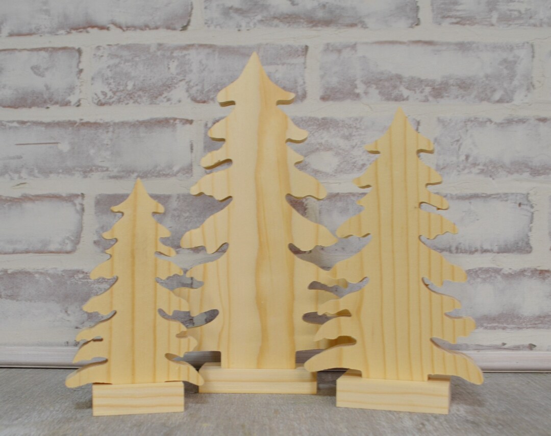 Unfinished Wood Trees...christmas Trees...woodland Trees...diy Trees - Etsy