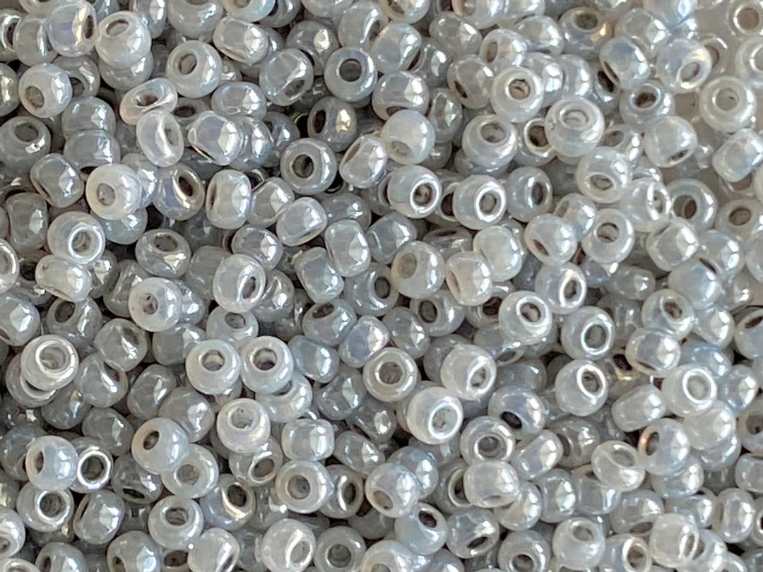 Grey Pearl #11 Seed Beads, Matsuno Smoke Beads, Tiny Silver Grey Beads ...