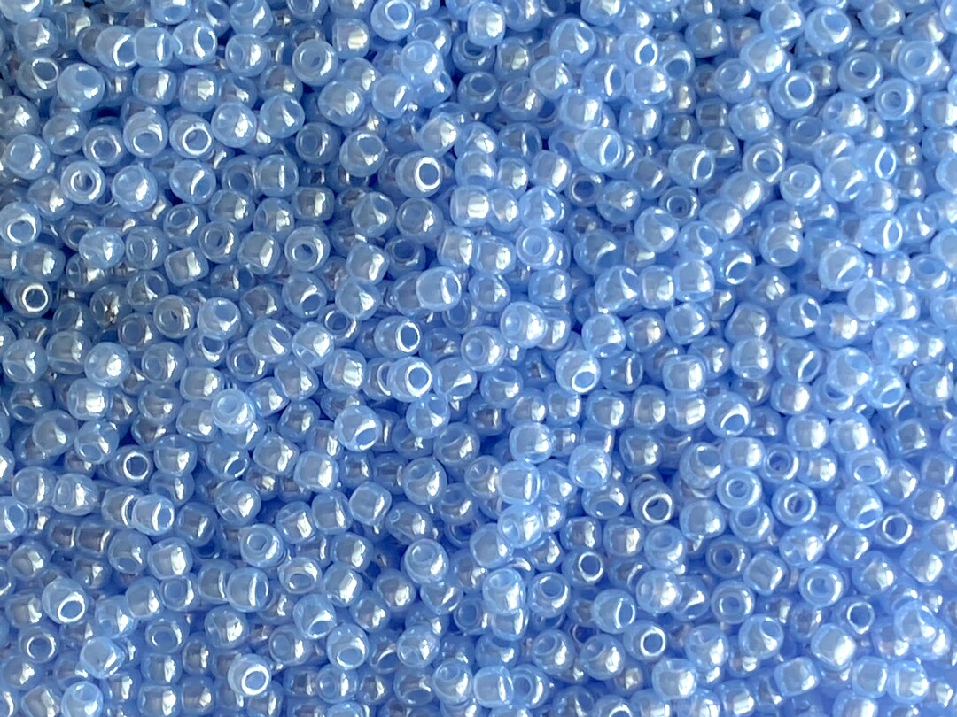 Glacier Blue #11 Seed Bead, Blue Seed Bead With Pearlized Coating, Tiny ...