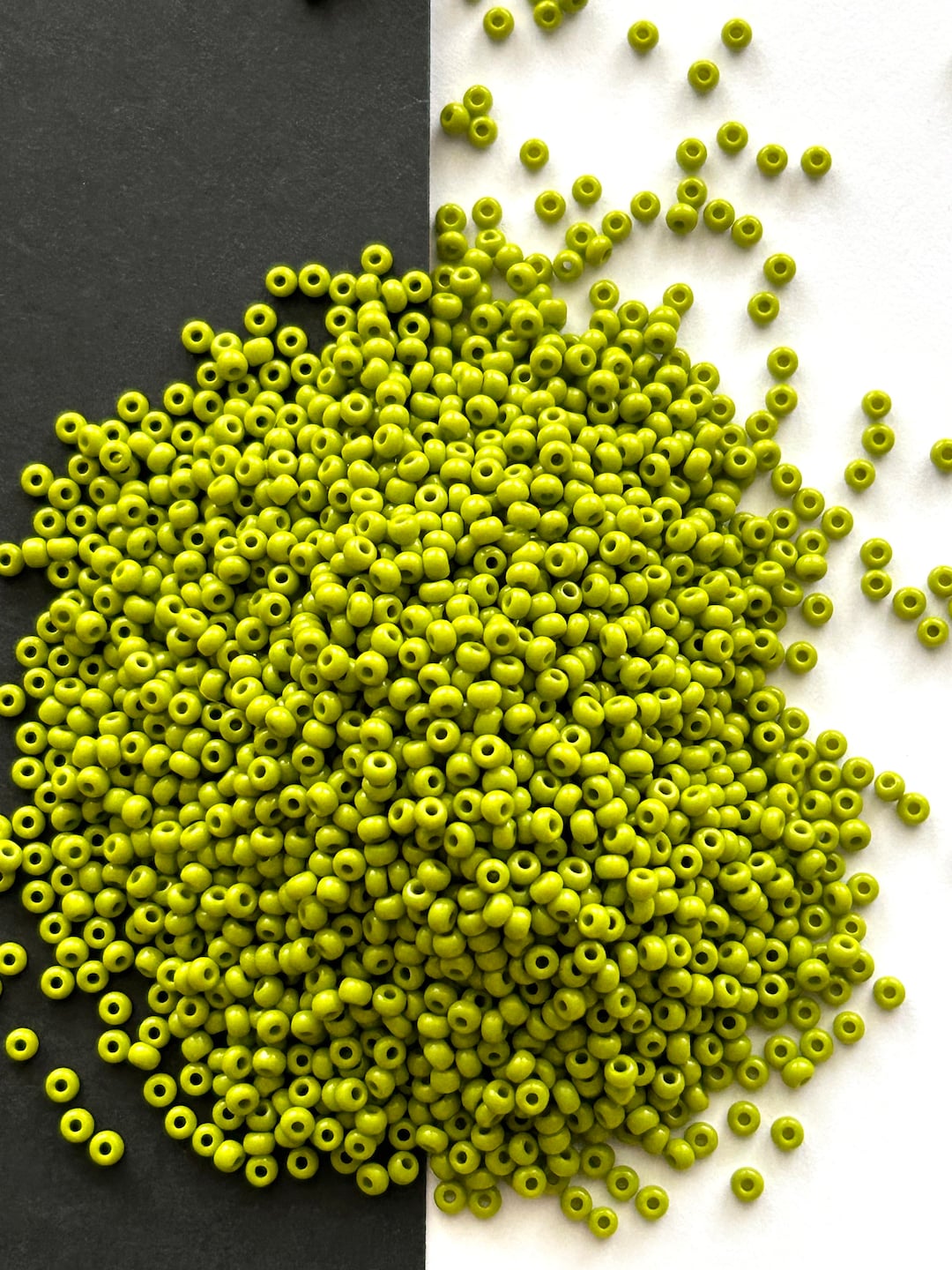 Light Green #11 Seed Beads, Tiny Bright Green Beads, Light Green Beads ...