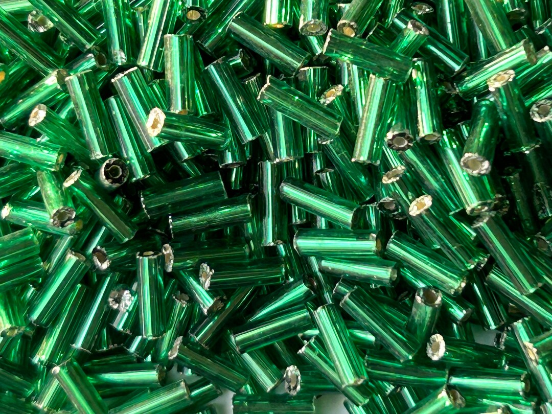 Green Bugle Bead, Short Bugle Green, .25 Inch Bugle, Miyuki Bugle Beads ...