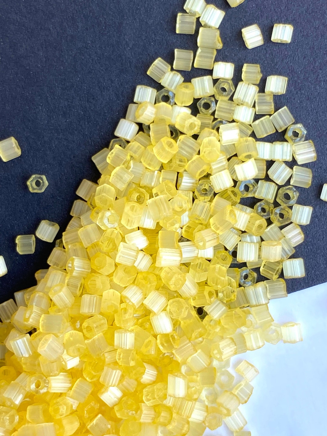 Yellow #11 2 Cut Beads, Yellow Atlas Glass, Yellow Size 11 Hex Seed ...