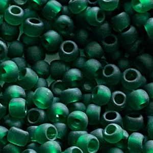 Deep Pine #11 Green Frosted Seed Bead, Size 11 Toho Green Bead, TR-11 ...