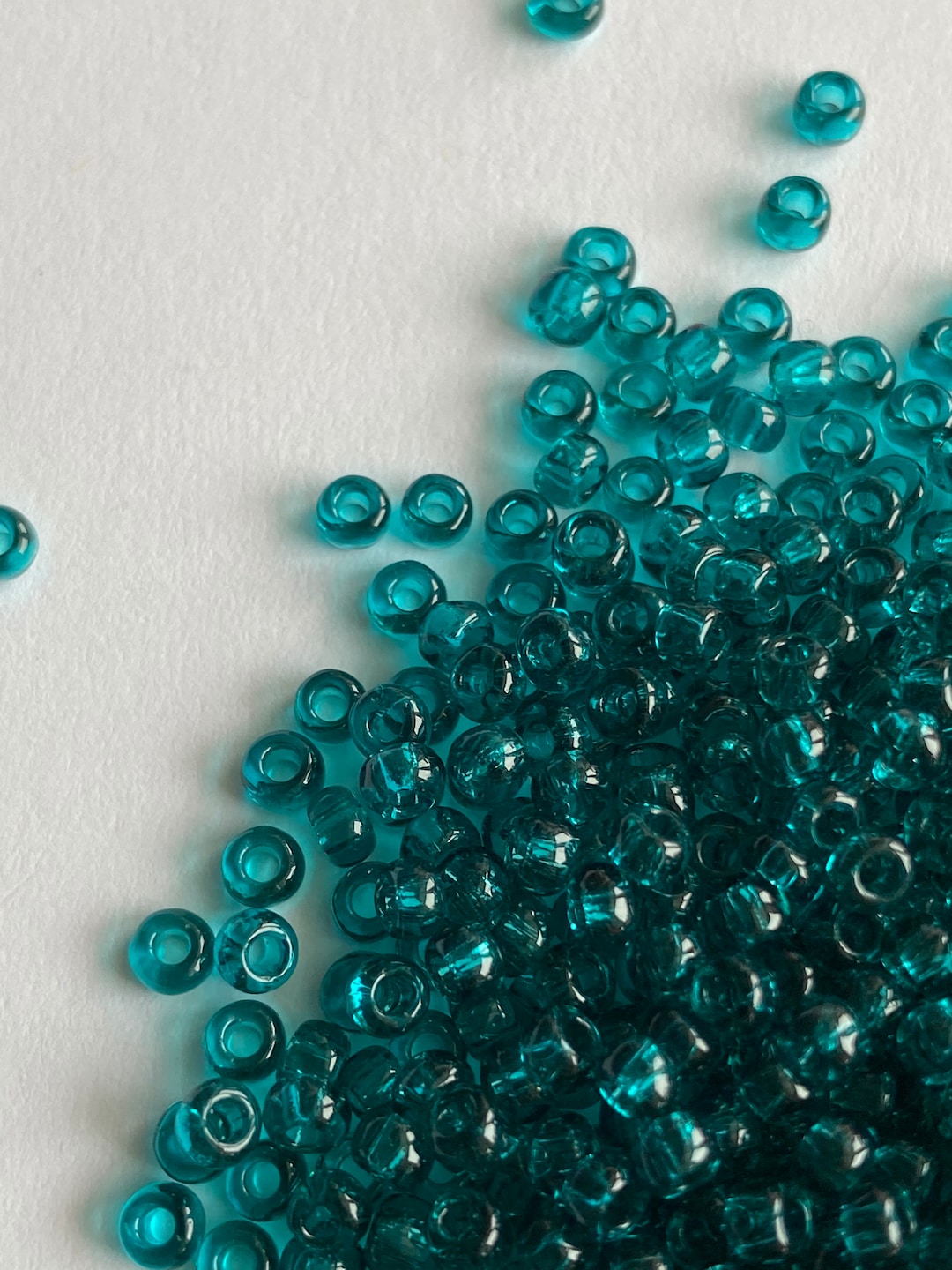 Teal #8 Transparent Seed Bead, Matsuno #8 Aqua Seed Bead, Deep Ocean ...