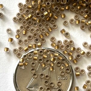 Gold Lined #15 Crystal Beads, Toho, Matte Clear Gold Lined Beads ...