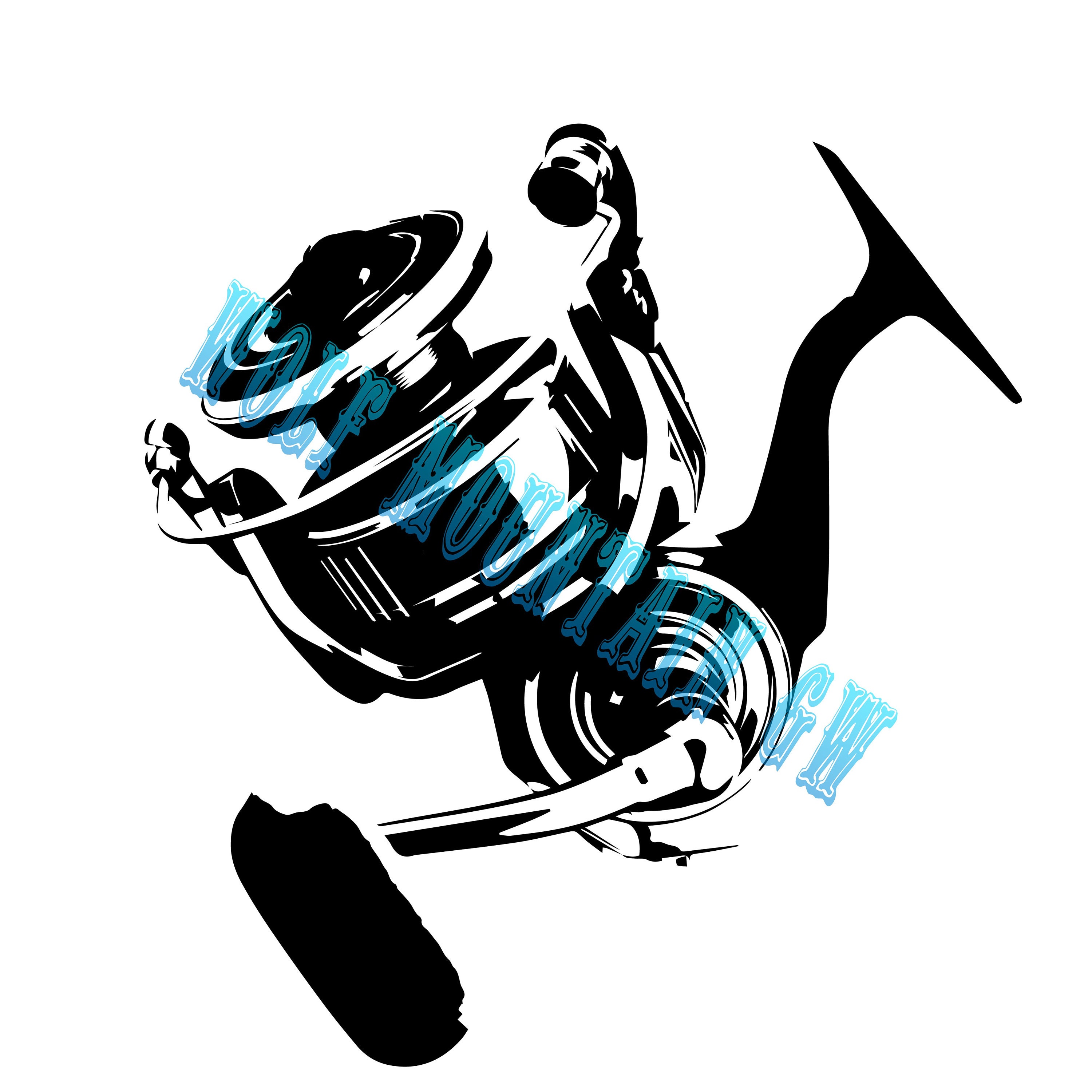 Spincaster Fishing Reel PNG SVG JPG Digital Download - Etsy