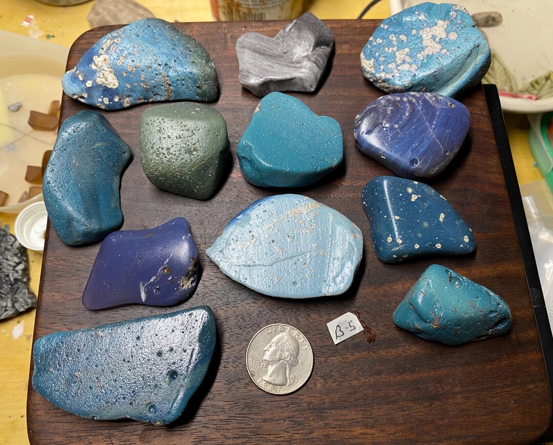 One Pound of Beautiful, Tumbled, Leland Blue - Etsy