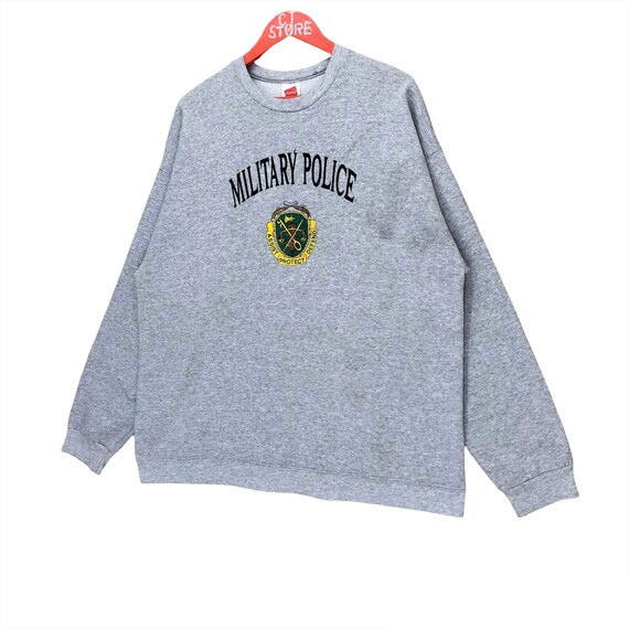 Vintage Military Police Embroidery Logo Crewneck Swea… - Gem