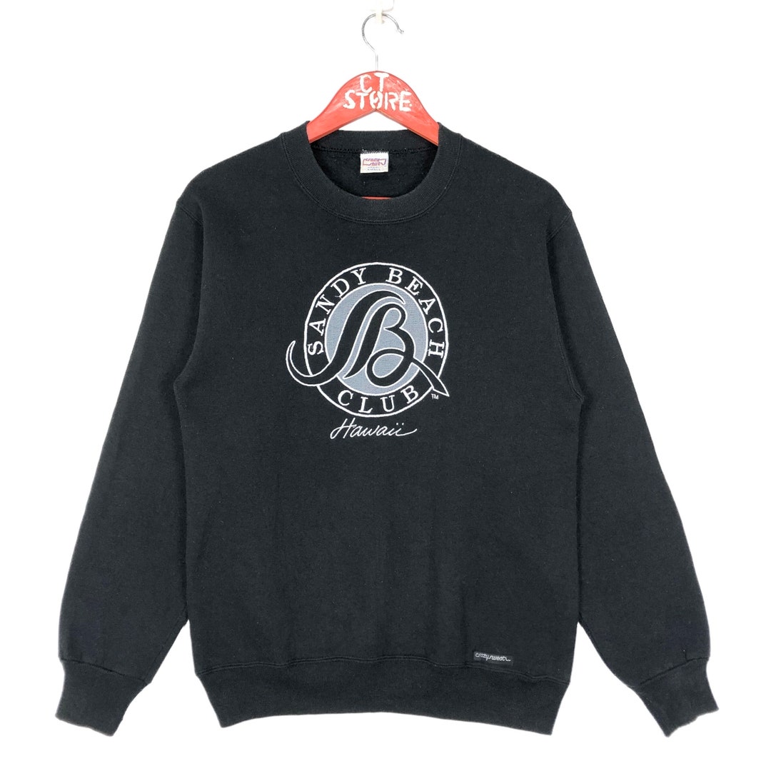 Vintage Hawaii Sandy Beach Club Sweatshirt - Black Pullover Size S - Etsy