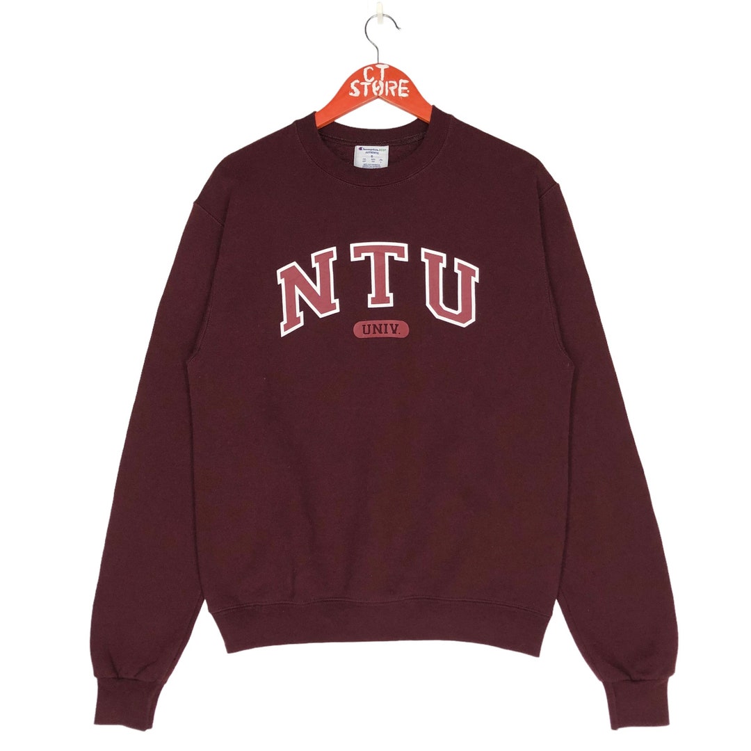 Vintage NTU Nanyang Technological University Crewneck Sweatshirt Maroon ...