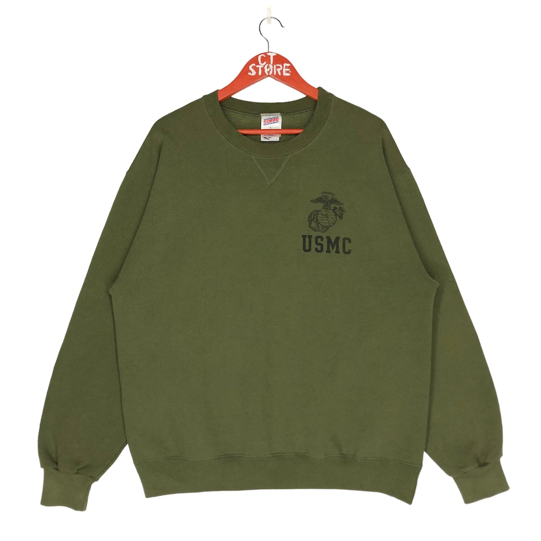 Vintage USMC Crewneck Sweatshirt Small Logo Size L Pullover Sweatshirt ...