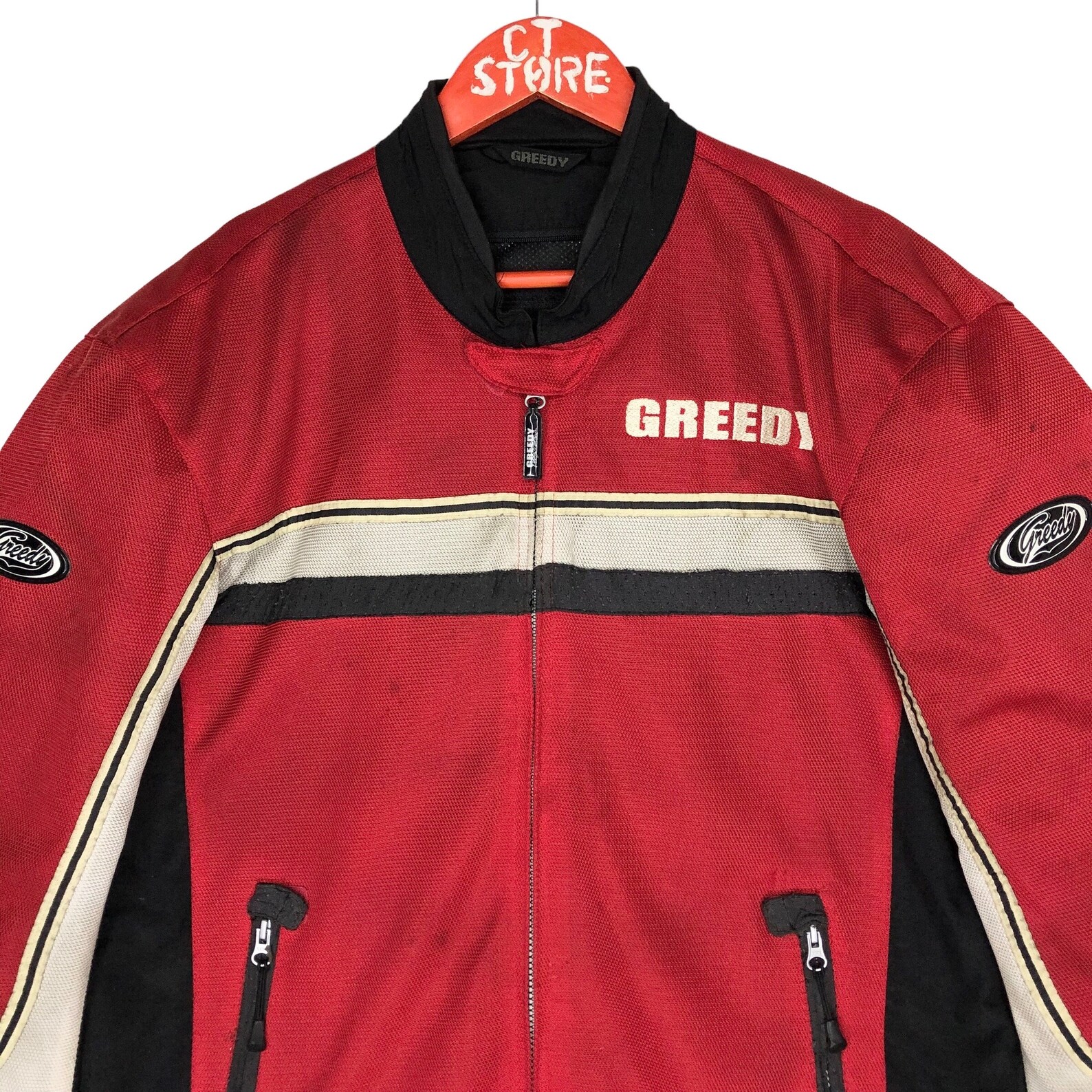 Vintage Greedy Riding Biker Jacket With Padding Size 3XL Greedy Racing ...