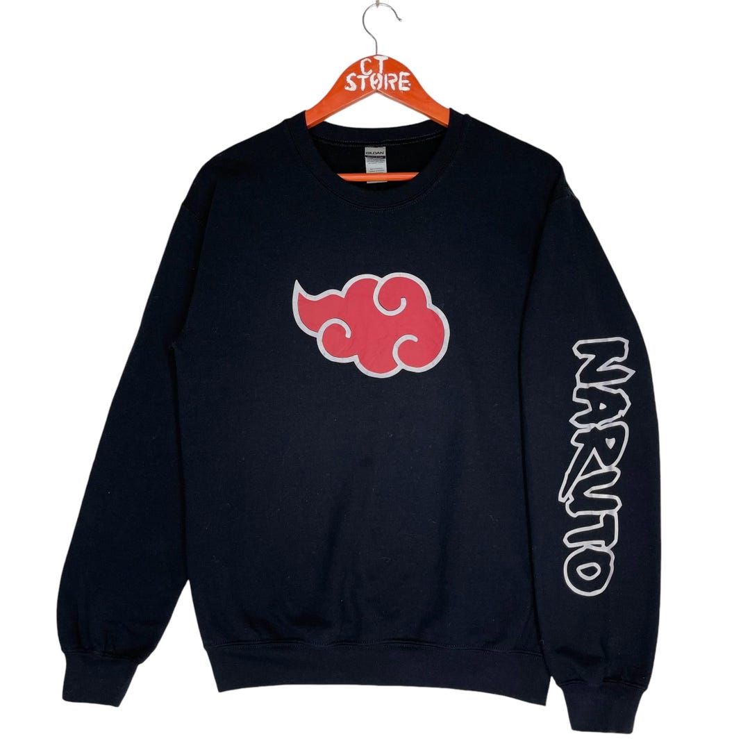 Naruto Shippuden Akatsuki Cloud Crewneck Sweatshirt Black Size S Anime ...