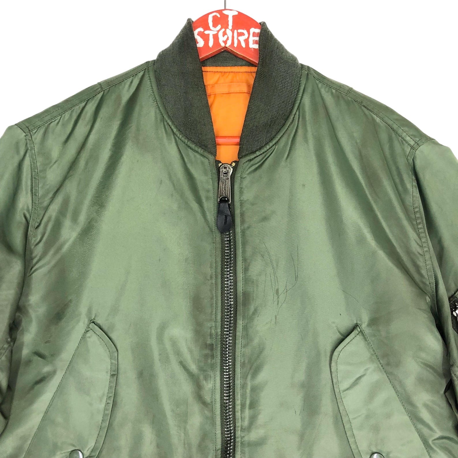 Vintage 70s MA-1 US Military Flight Jacket Size S in Green Usaf Mil-j-8279e - Etsy