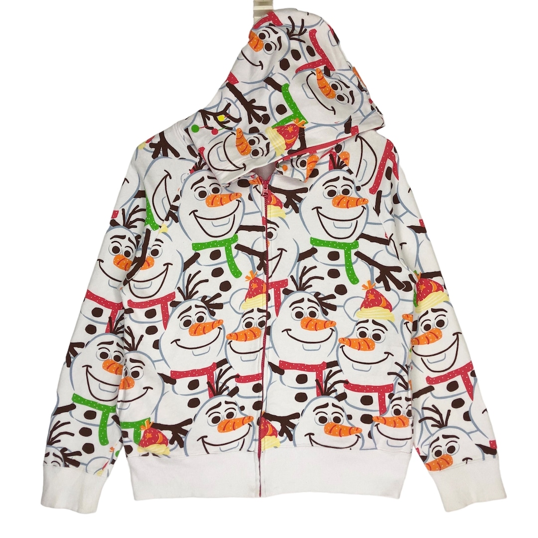 Disney Frozen Olaf Full Print Zip up Hoodie Size S Frozen Olaf Hoodie ...