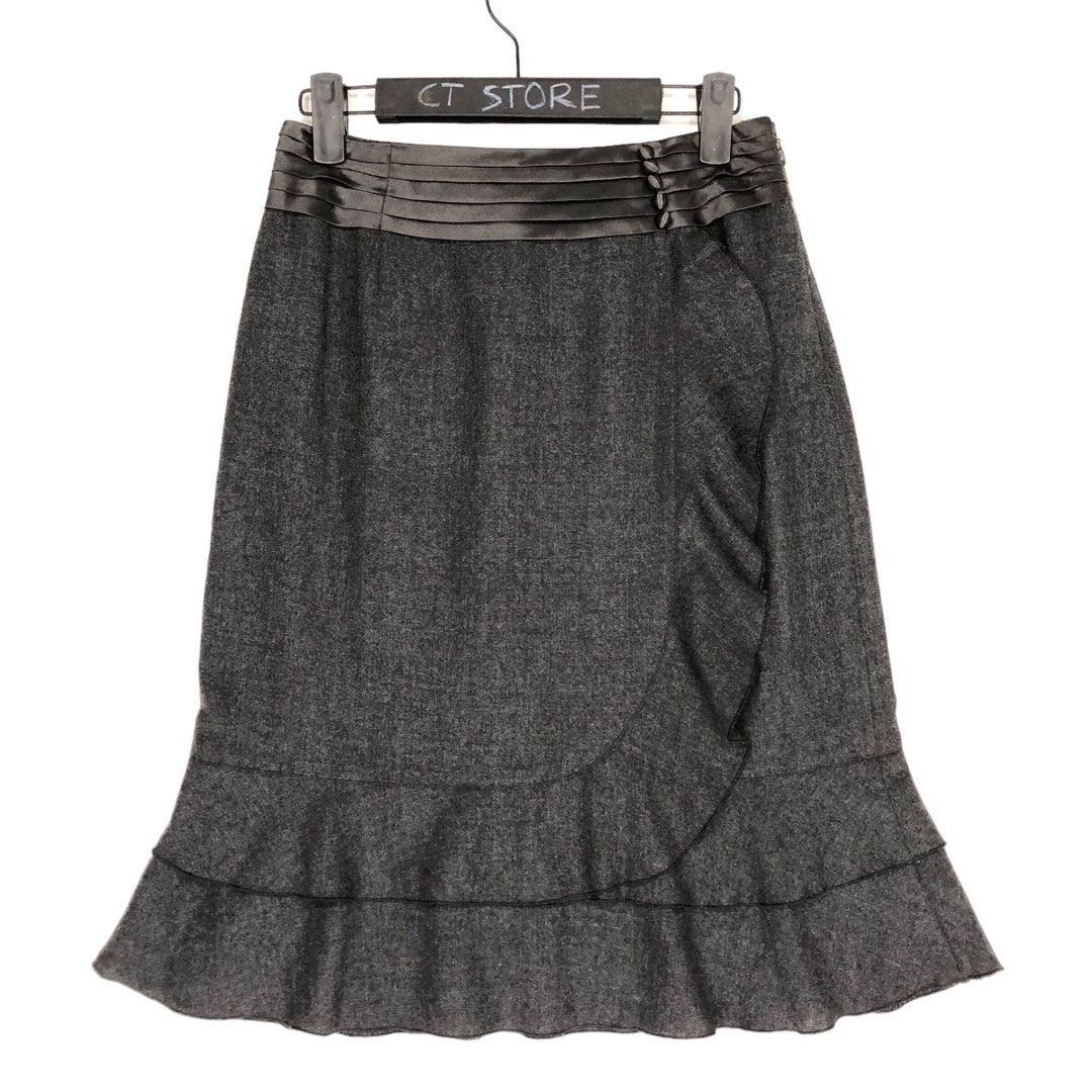 Franco Ferraro Milano Ruffled Skirt Grey Size 25 - Etsy