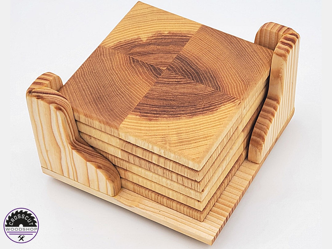 Handcrafted End Grain Coasters With Base - Etsy