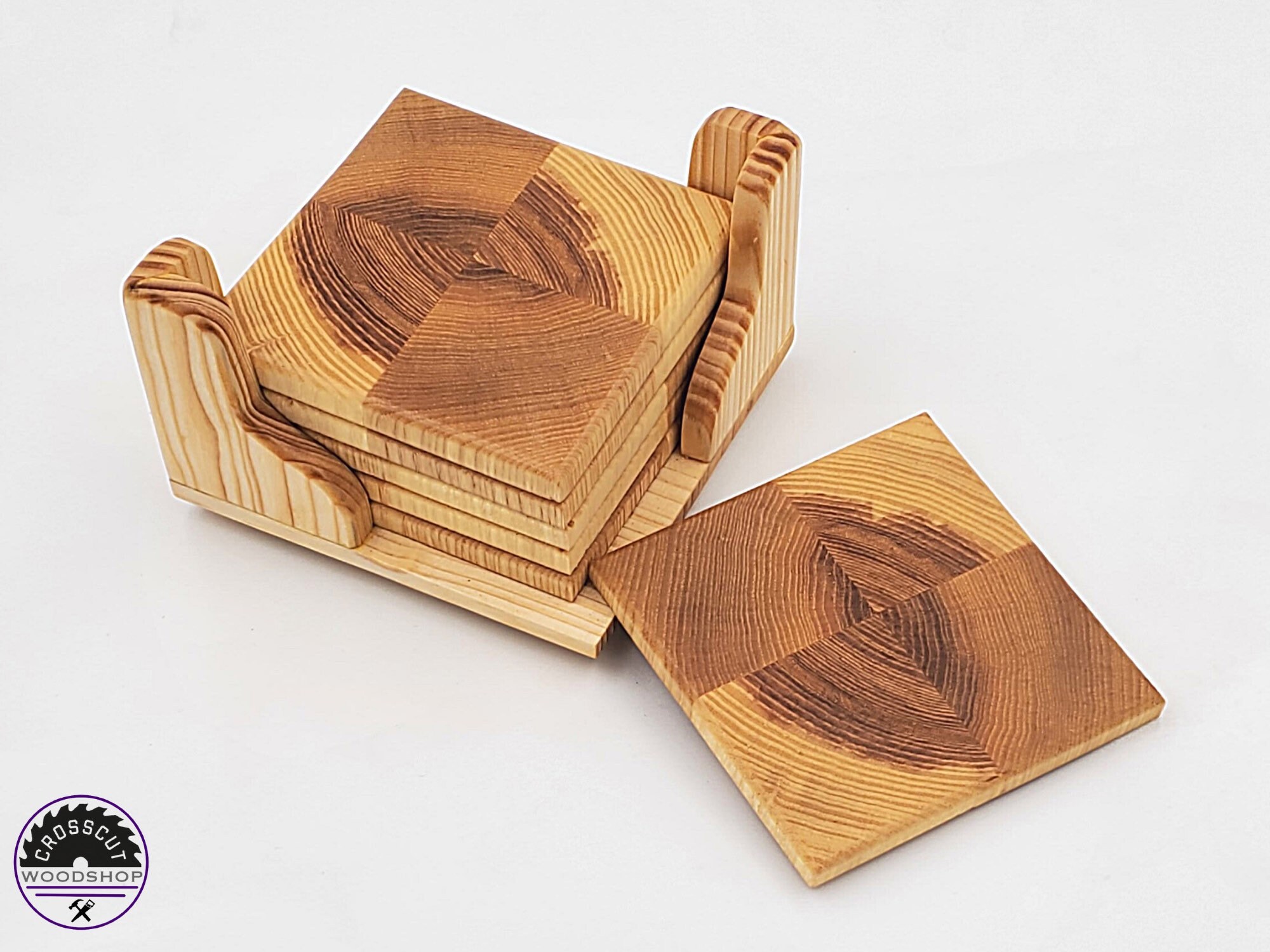 Handcrafted End Grain Coasters With Base - Etsy