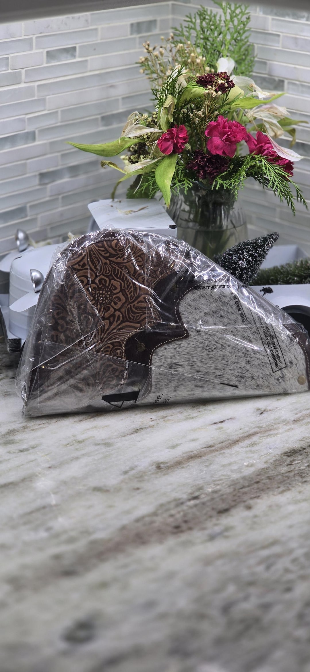 Myra Bag Cowhide Gun Case Hand Tooled Leather Cowhide - Etsy