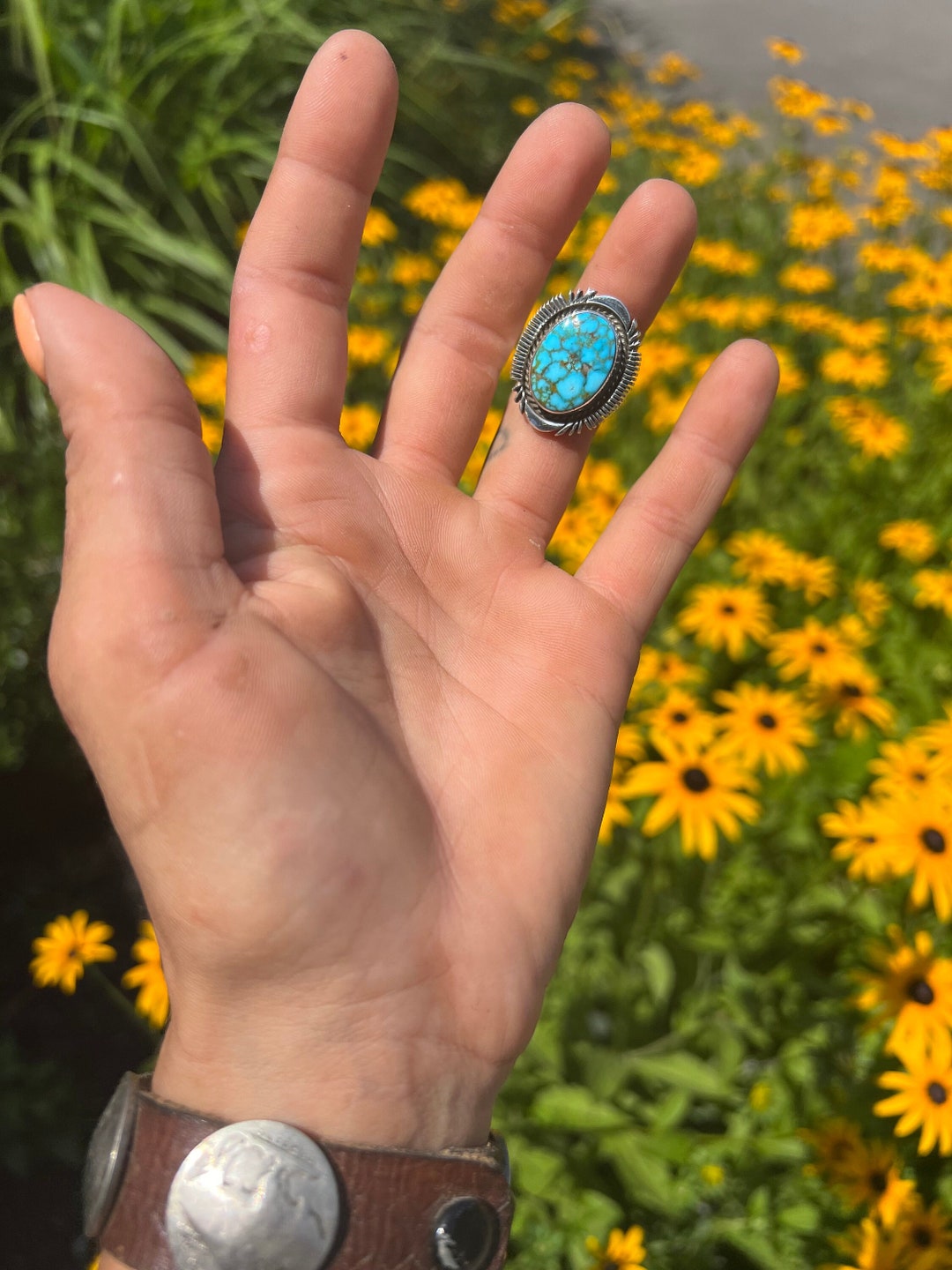Joe Paul Navajo Natural Kingman Turquoise Ring Size 6 adjustable - Etsy
