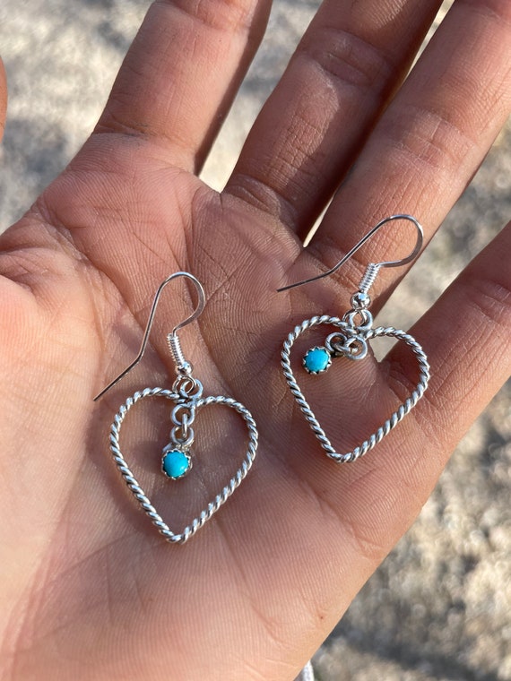 Sylvia Chee Navajo Sterling Silver and Turquoise Hear… - Gem