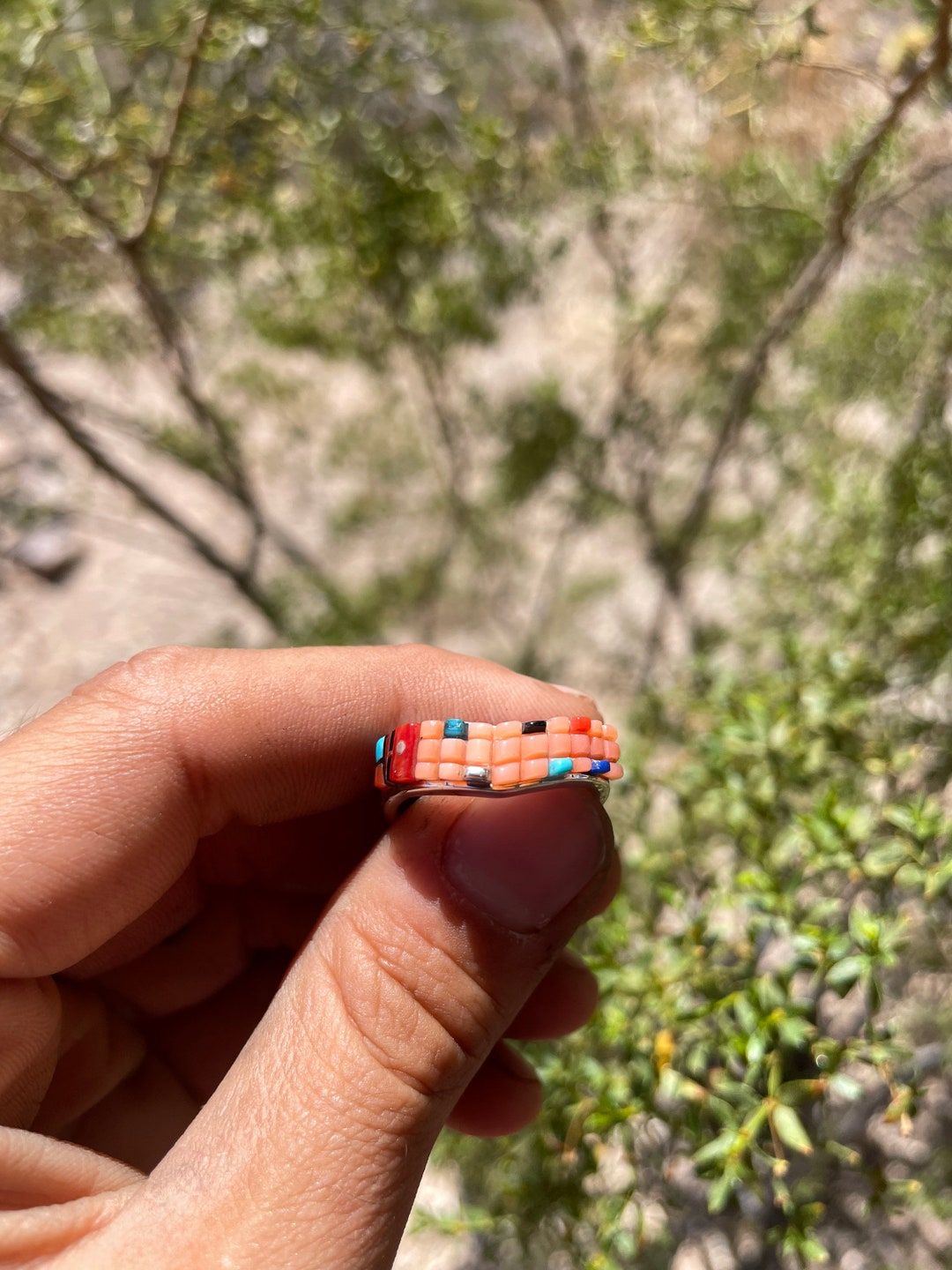 Wilbert Manning Navajo Micro Inlay Yei Ring Size 8 1/4 - Etsy