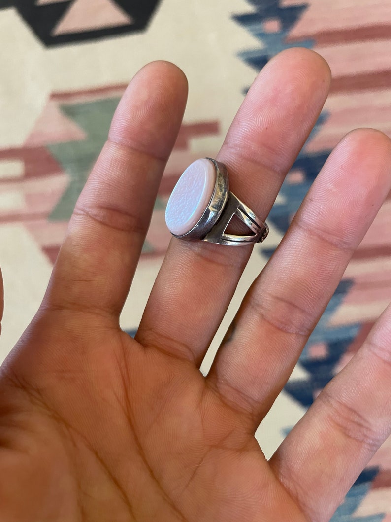 Vintage Navajo Pink Muscle Shell Ring Size 6 - Etsy
