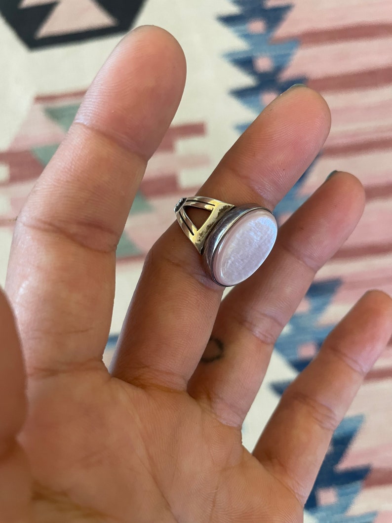 Vintage Navajo Pink Muscle Shell Ring Size 6 - Etsy