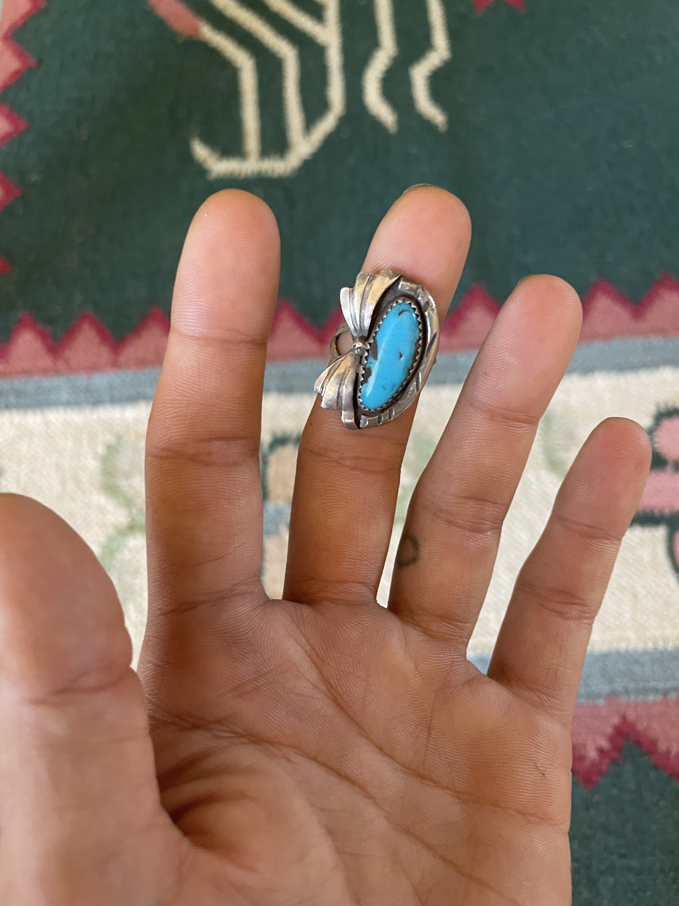Navajo Old Pawn Turquoise Ring Size 5 1/2 - Etsy