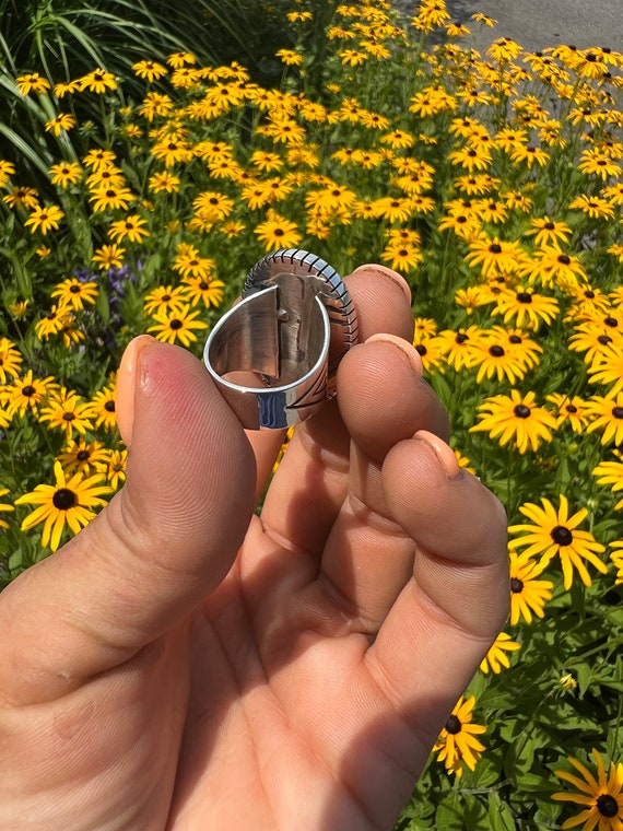 Joe Paul Natural Kingman Turquoise Navajo Ring Size 6… - Gem