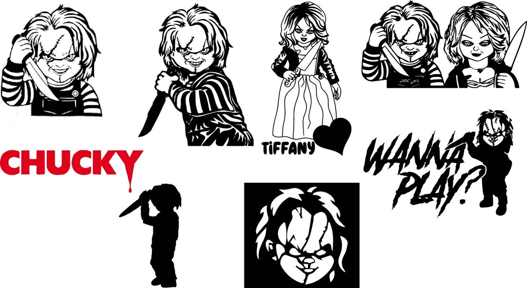 Chucky Vinyl Decals Chucky and Tiffany Childs Play Car - Etsy