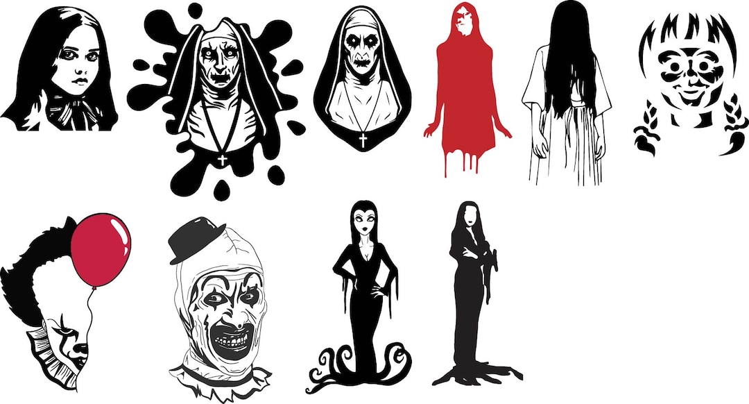More Horror Villain Vinyl Decals, Carrie, Nightmare-elm Street, Grudge ...