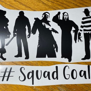 Horror Villains Vinyl Decals, Pennywise, Jason, Michael, Freddy Car ...