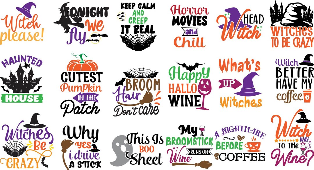 Halloween SVG Bundle, Witch, Horror Movie Cut Files (digital Download ...