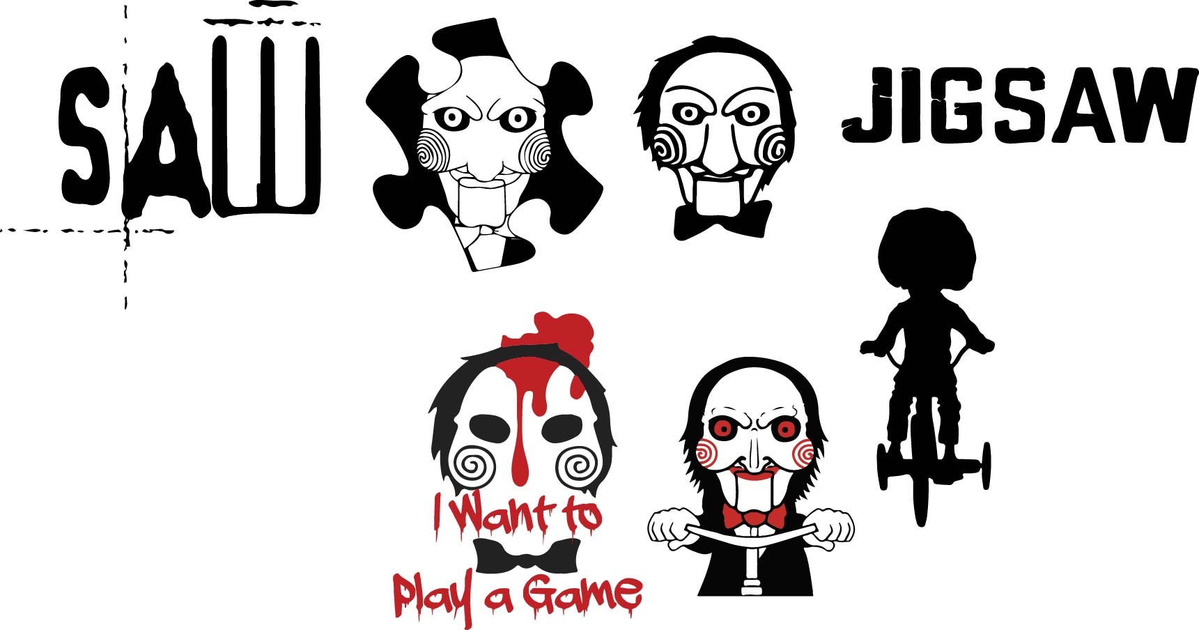Jigsaw Svg Cut Files Bundle Horror Svg Cut File Billy The Etsy Uk