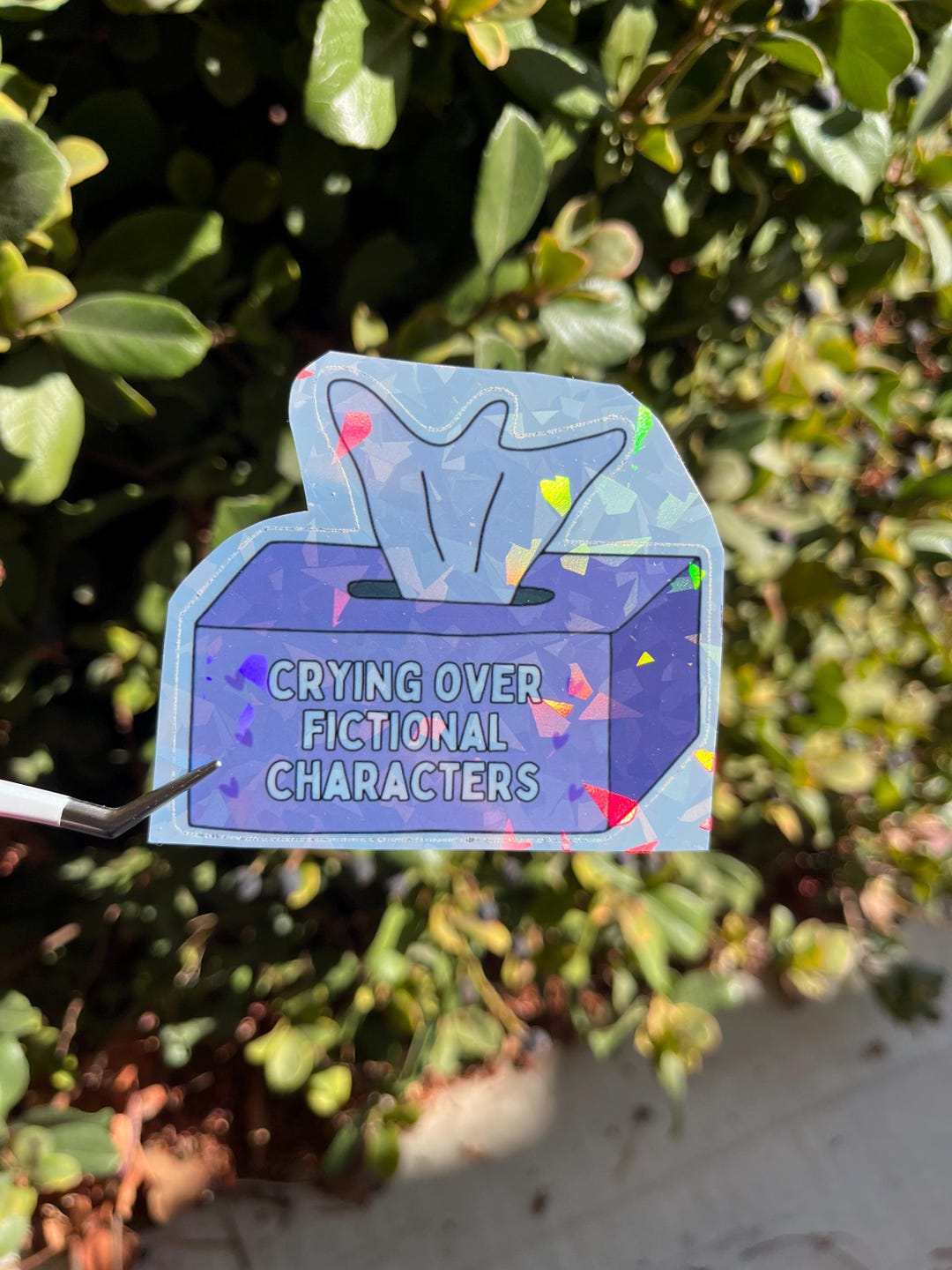 Crying Over Fictional Characters Stickers, Water Resistant, Printed and ...
