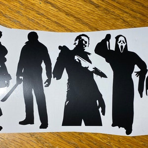 Horror Villains Vinyl Decals, Pennywise, Jason, Michael, Freddy Car ...
