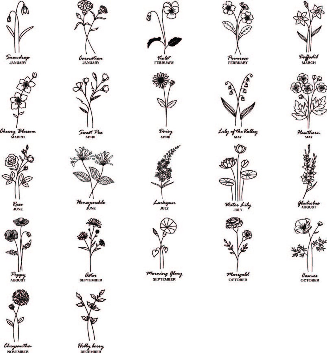 Birth Month Flower Decal , May Decal, June Decal, Flower Decal. Car ...