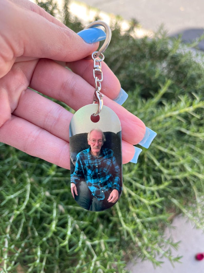 Personalized Memorial Photo Keychain: Custom Remembrance Gift - Etsy