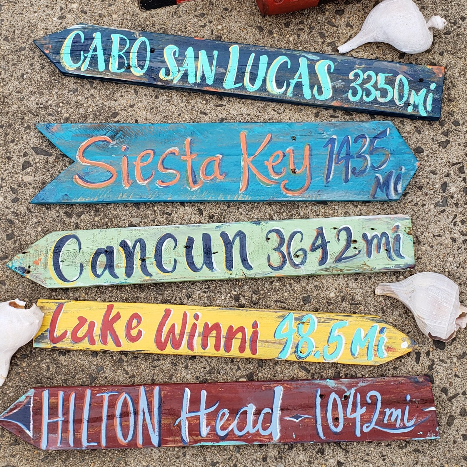 5 Personalized Mile Marker Destination Arrow Signs Handmade | Etsy