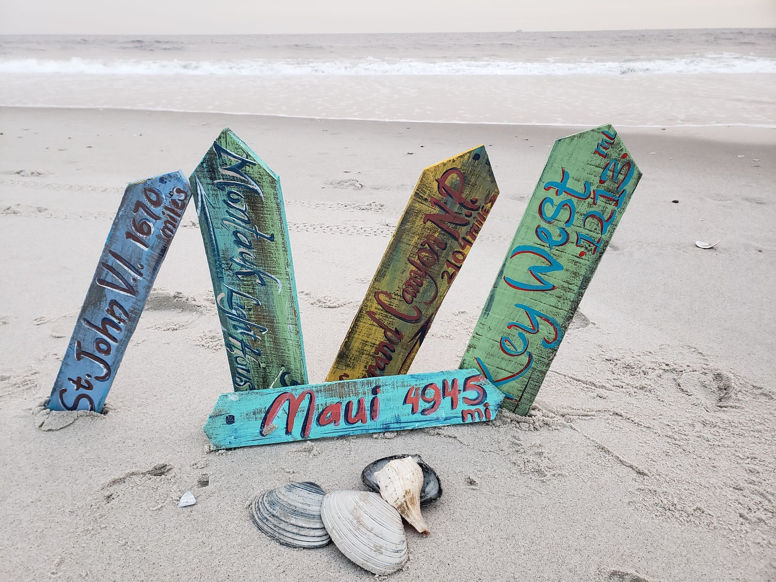 5 Personalized Mile Marker Destination Arrow Signs- Handmade signs ...